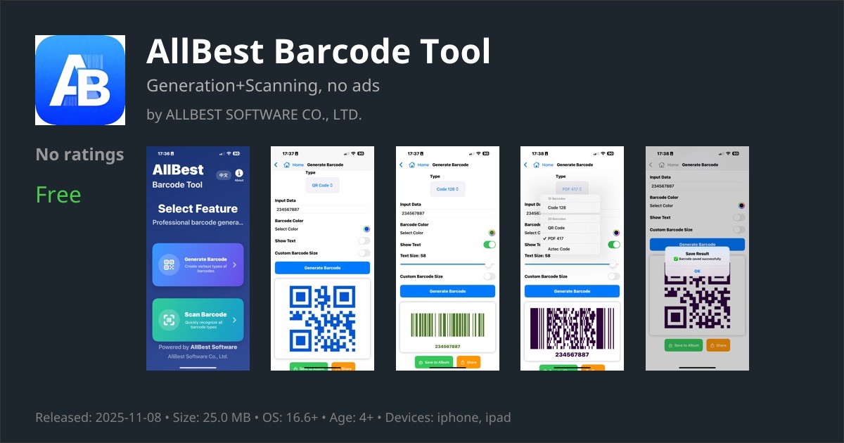 AllBest Barcode Tool App Reviews – Features, Alternatives & User Ratings