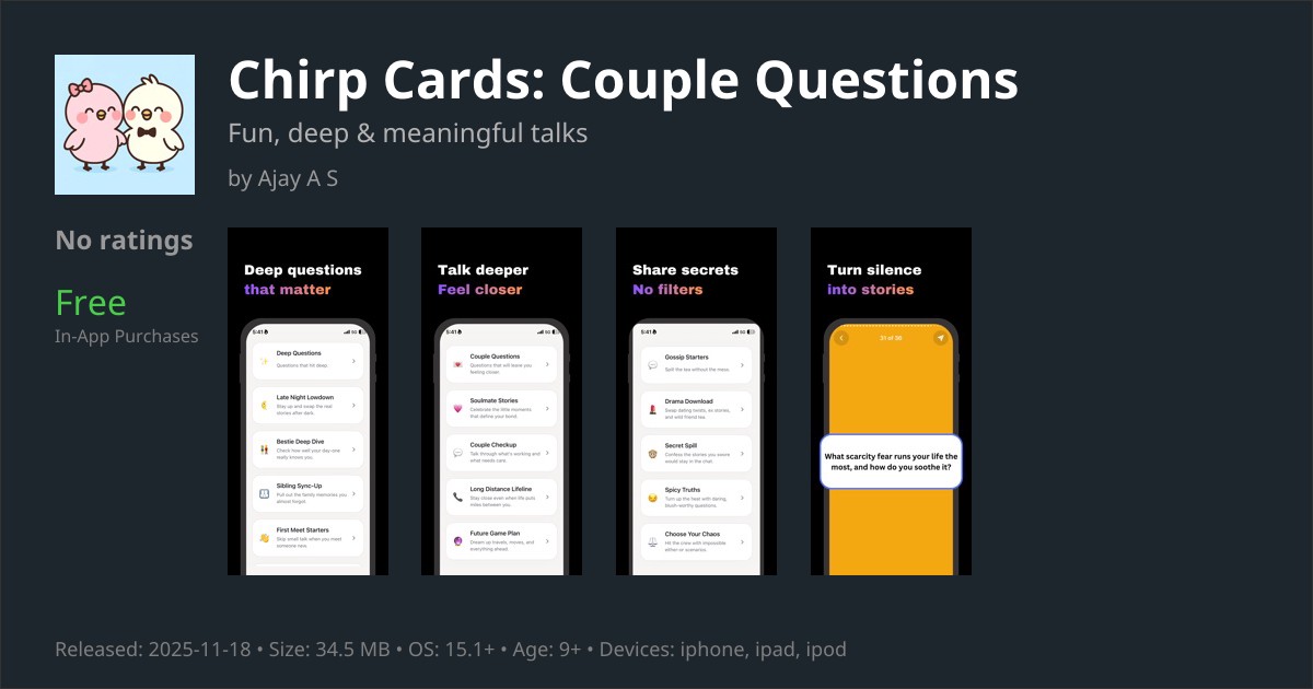 Chirp Cards game for iPhone — Download