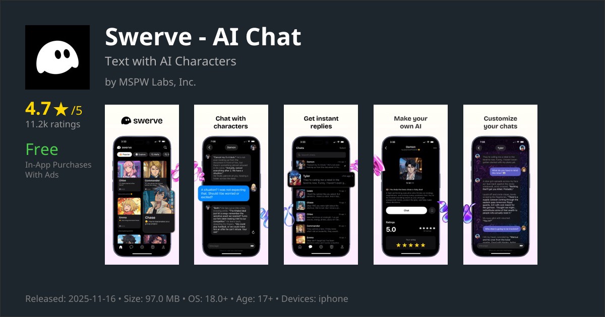 Swerve AI Chat - AI Characters, Story Building