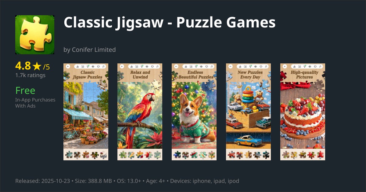 Classic Jigsaw Puzzles - Free Jigsaw Games