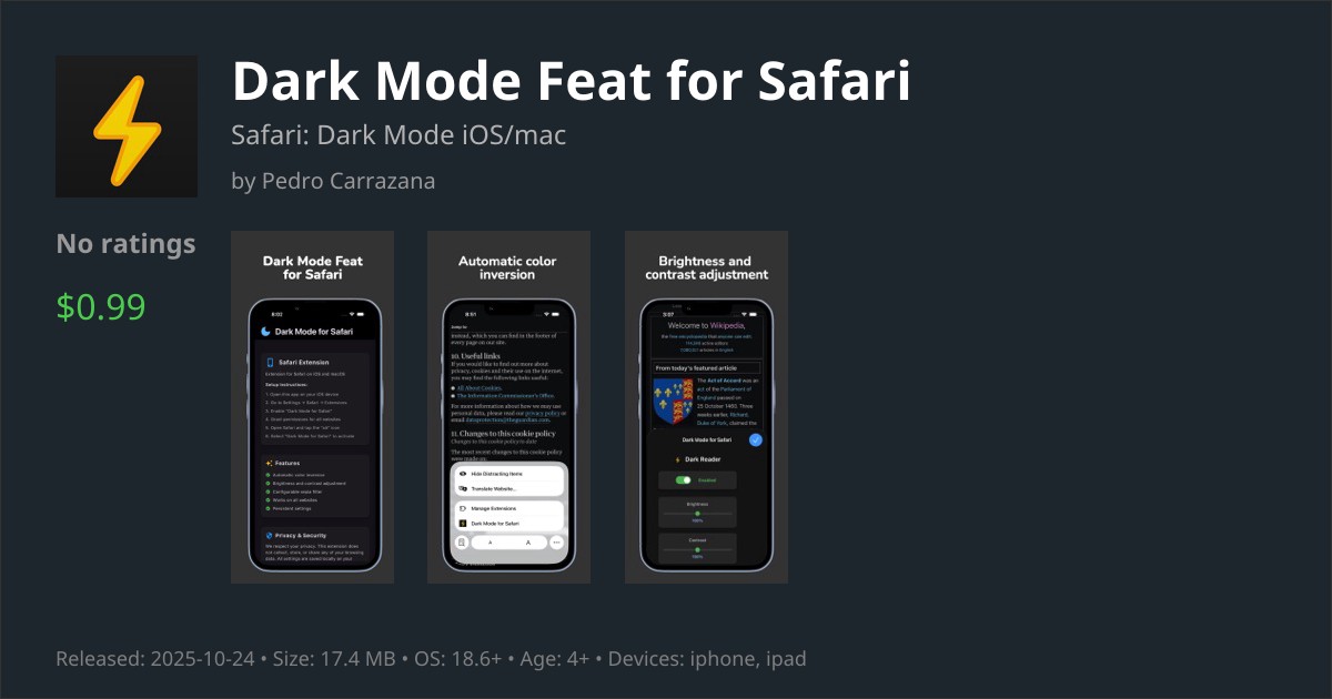 Dark Mode Feat for Safari App Reviews – Features, Alternatives & User ...