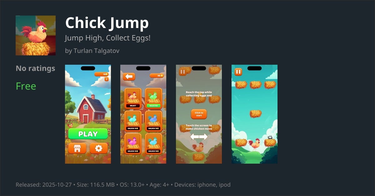 Chick Jump Game for iPhone - Download