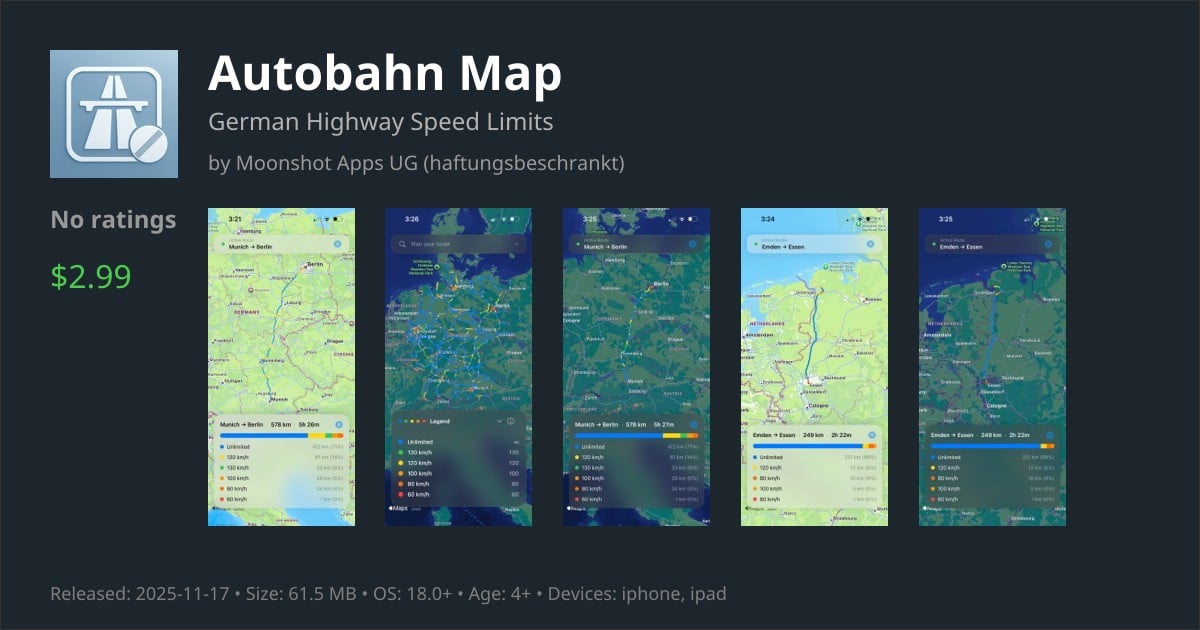Autobahn Map app for iPhone — Download