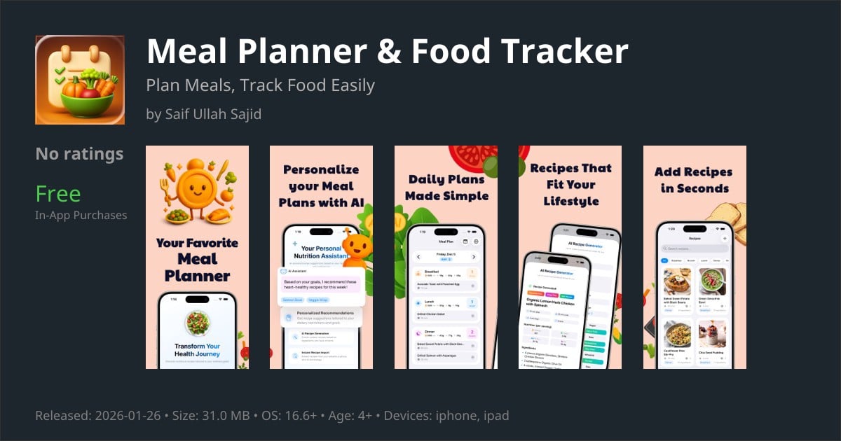 Meal Planner & Food Tracker App Reviews – Features, Alternatives & User ...