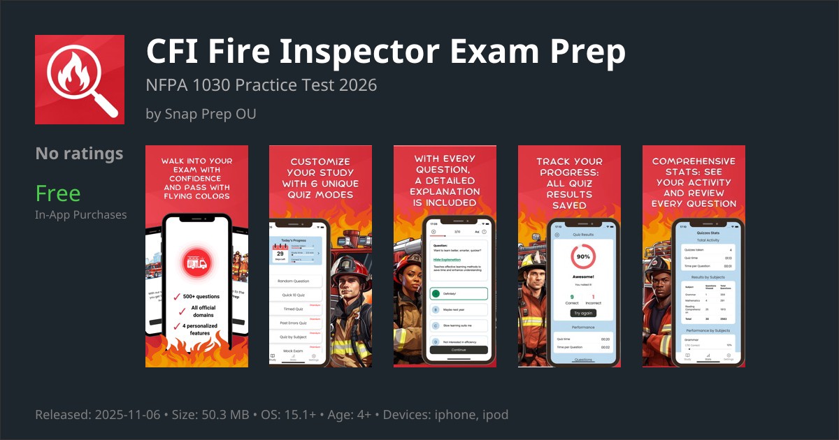 CFI Fire Inspector Exam Prep App Reviews – Features, Pricing & User Ratings