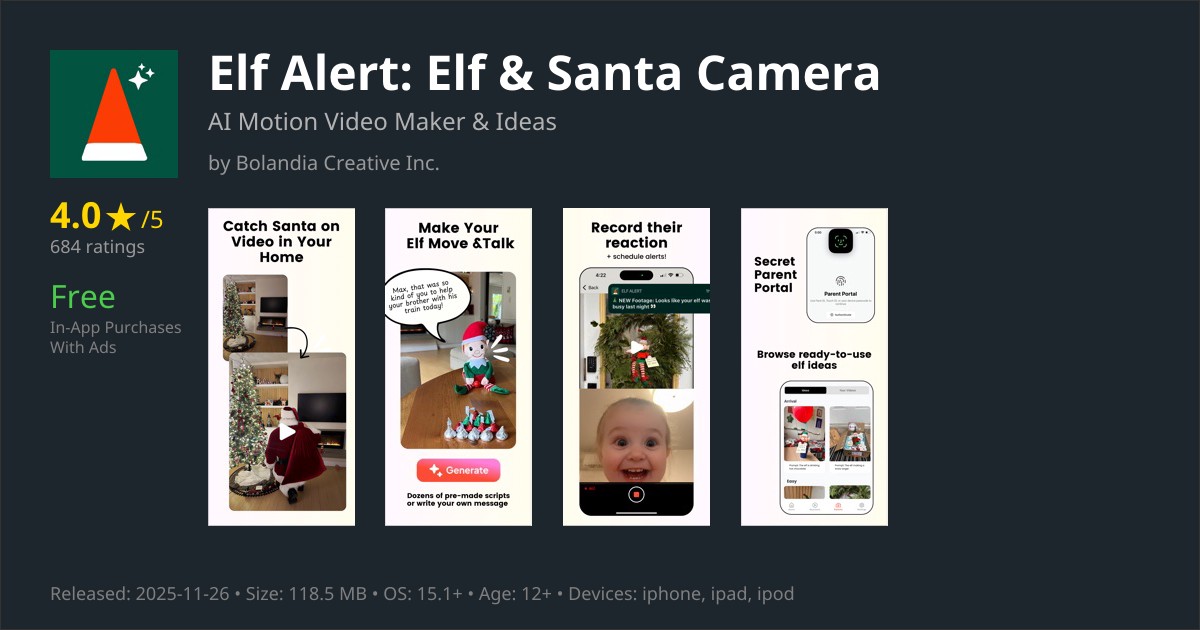 Elf Alert - Elf Camera & AI Video Maker