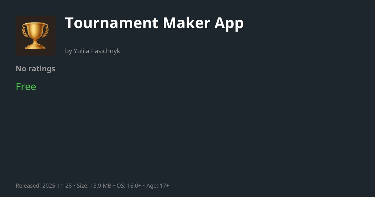 Tournament Maker App App Reviews – Features, Alternatives & User Ratings