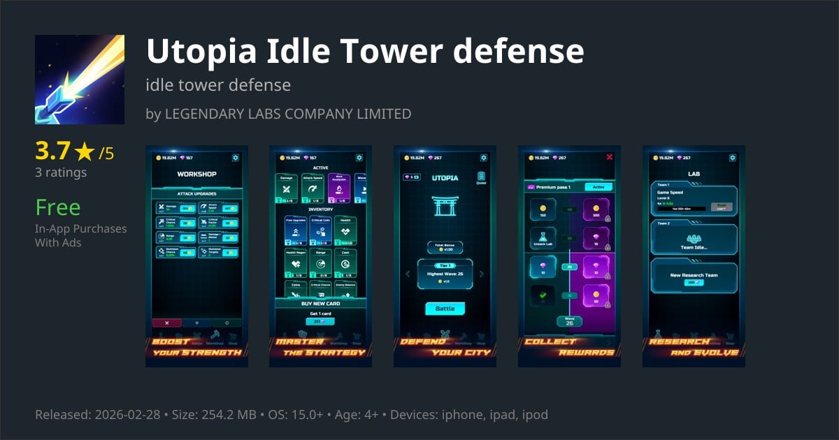 Utopia Idle Tower defense Game for iPhone - Download
