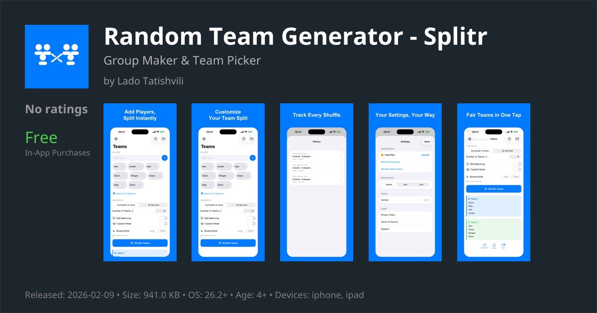 Random Team Generator App Reviews – Features, Alternatives & User Ratings