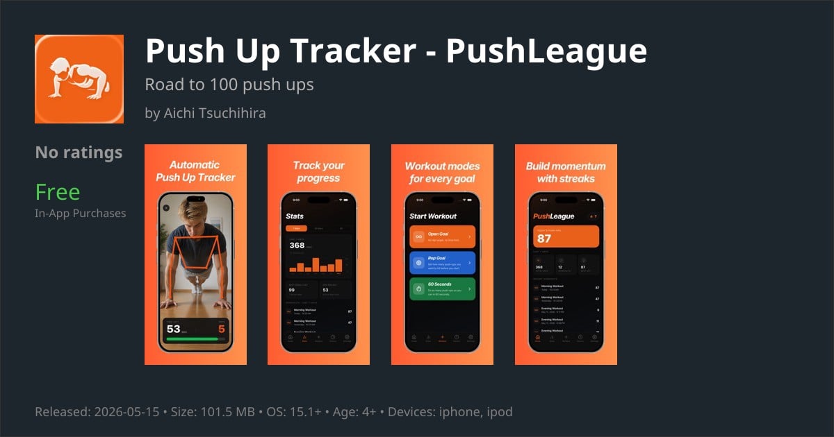 Push Up Tracker app for iPhone — Download