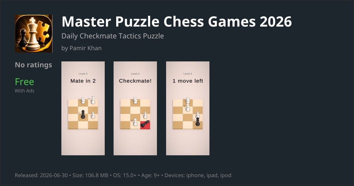Master Puzzle Chess Games 2026 game for iPhone — Download