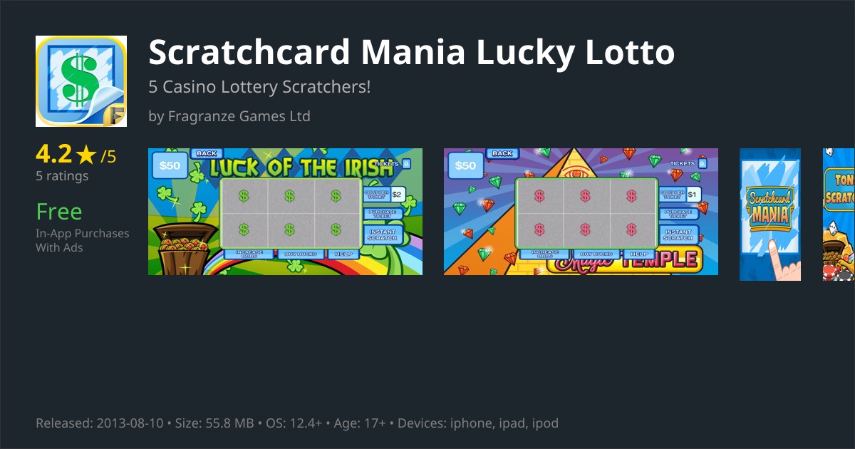 Scratchcard Mania Lucky Lotto game for iPhone — Download