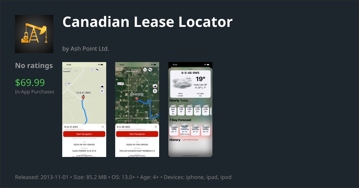 Canadian Lease Locator App for iPhone - Download