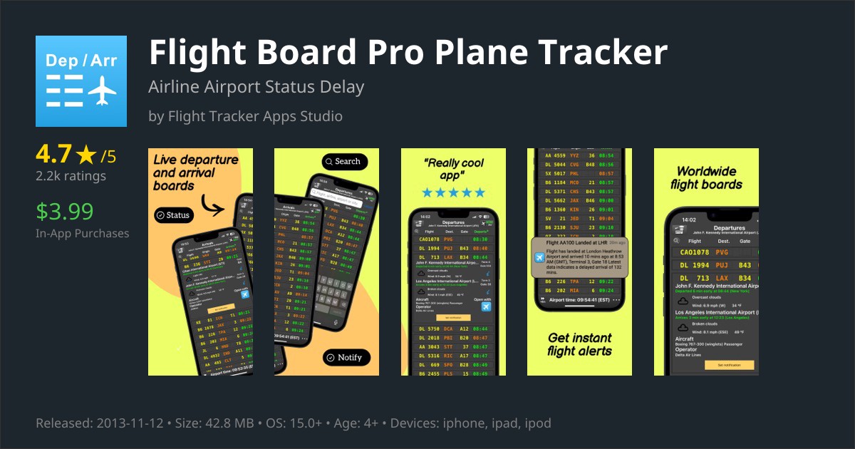 Flight Board Pro Plane Tracker App Reviews – Features, Pricing & User ...