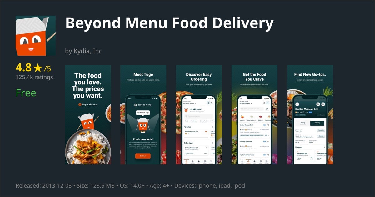 Beyond Menu Food Delivery app for iPhone — Download