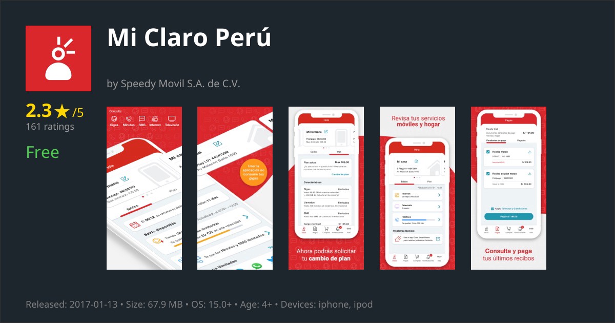Mi Claro Perú App Reviews – Features, Alternatives & User Ratings