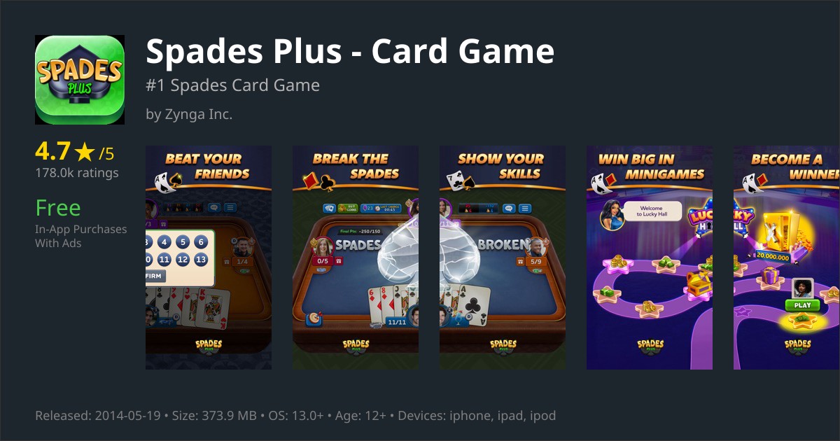 Spades Plus game for iPhone — Download
