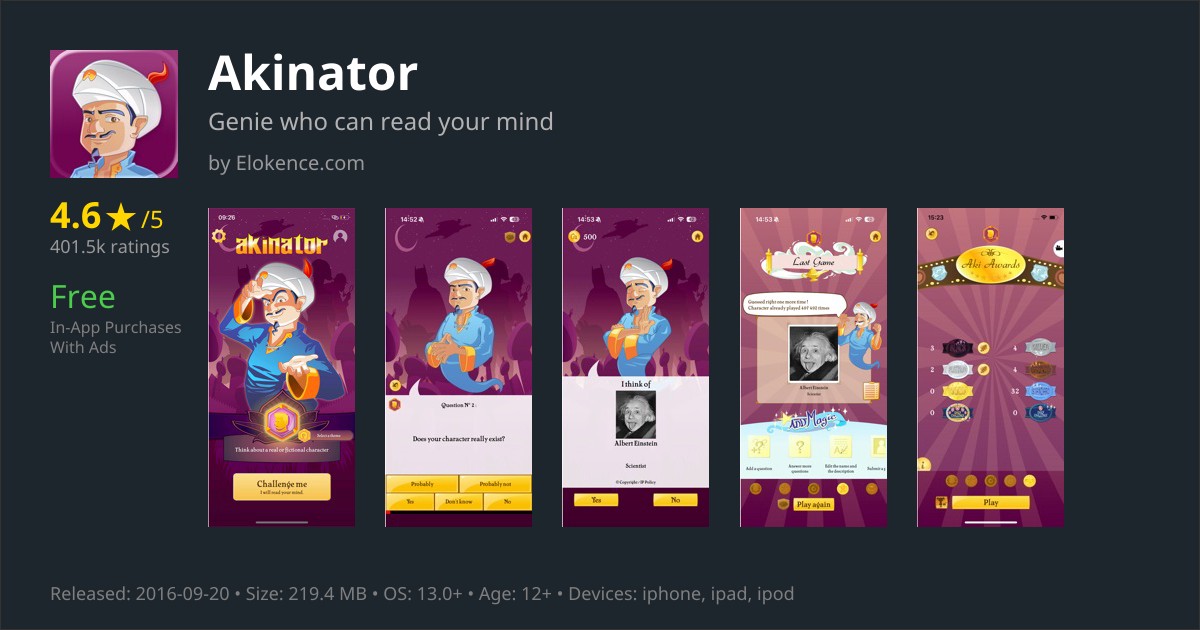 Akinator – 2340 user reviews