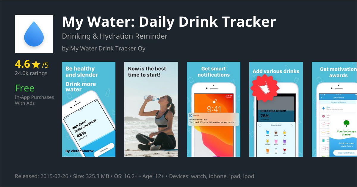 My Water: Daily Drink Tracker - Hydration Reminder | AppsHunter