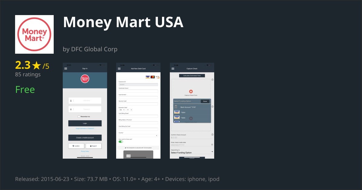 Money Mart USA app