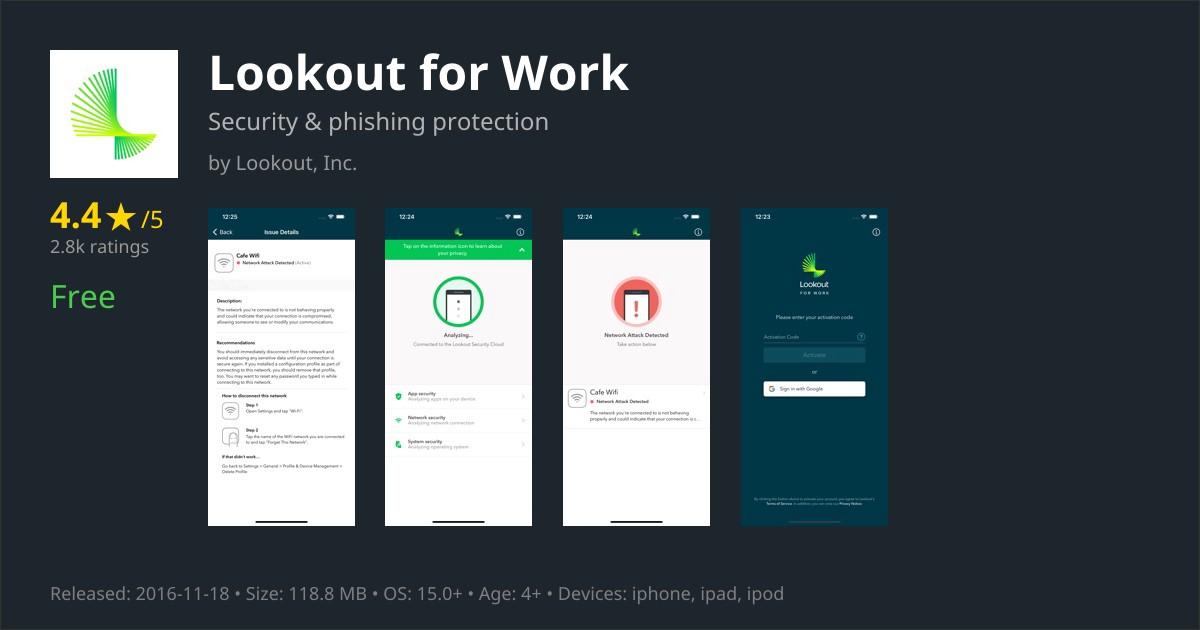 Lookout for Work - Mobile Security & Phishing Protection